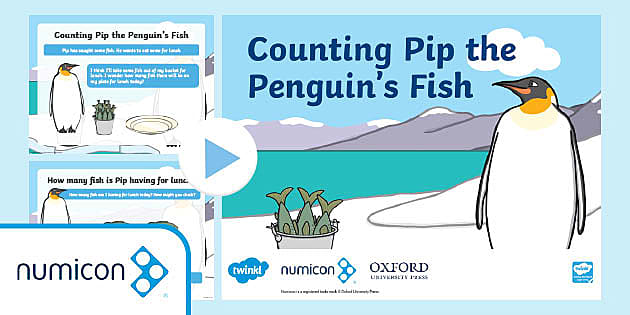 Numicon Shapes Counting Pip the Penguin's Fish PowerPoint